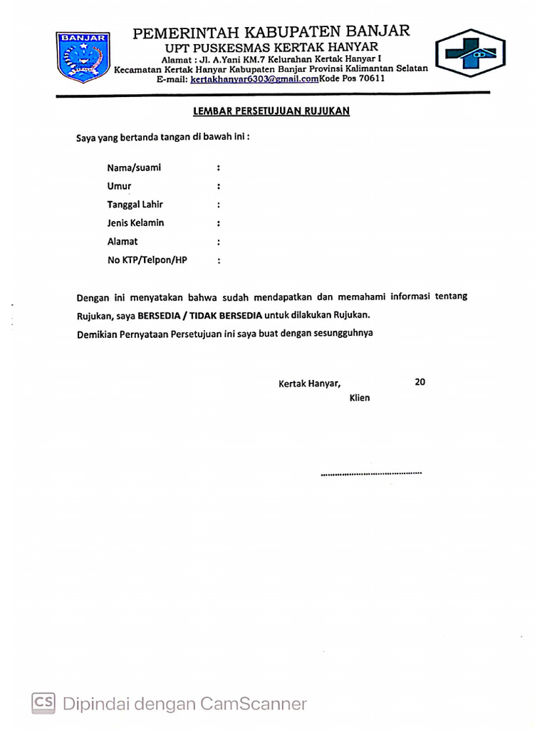 Lembar Persetujuan Rujukan | PDF