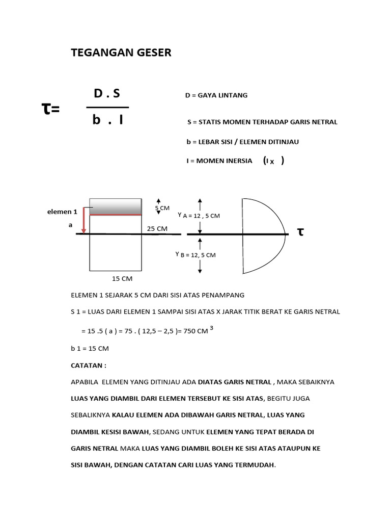 Contoh Hitungan Tegangan Geser | PDF