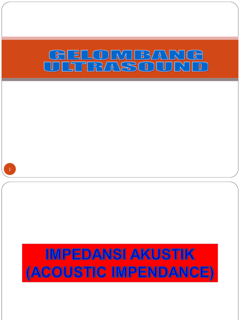 Kuliah Fisika USG IMPEDANSI AKUSTIK - USG (Unas) | PDF
