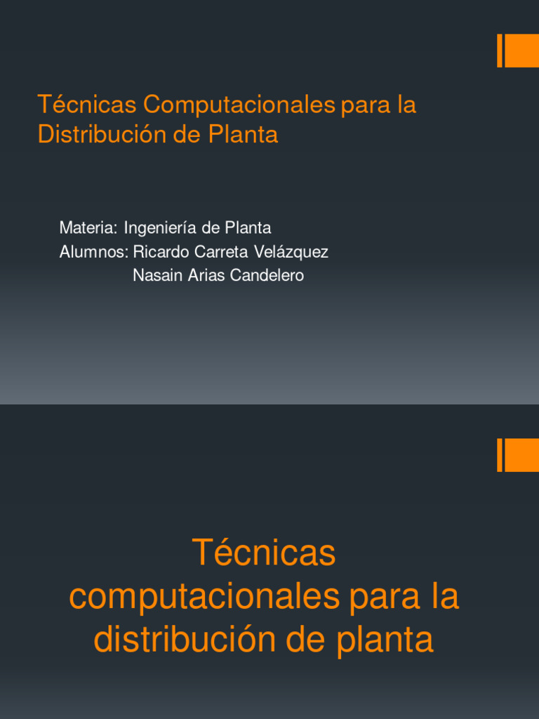 Técnicas Computacionales para La Distribución de Planta | PDF | Software | Programa de computadora