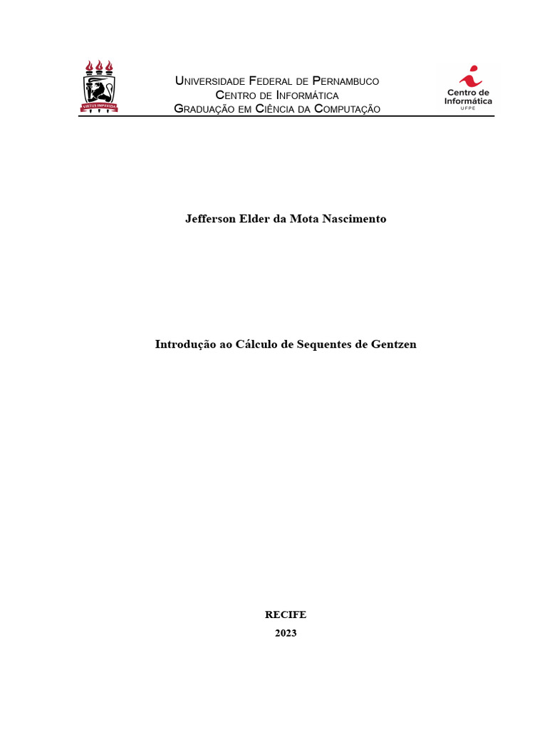 Introdução Ao Cálculo de Sequentes de Gentzen | PDF