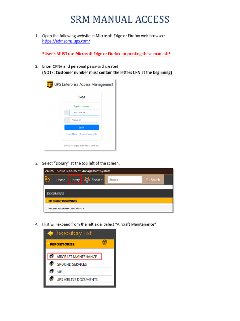 SRM Manual Access | PDF