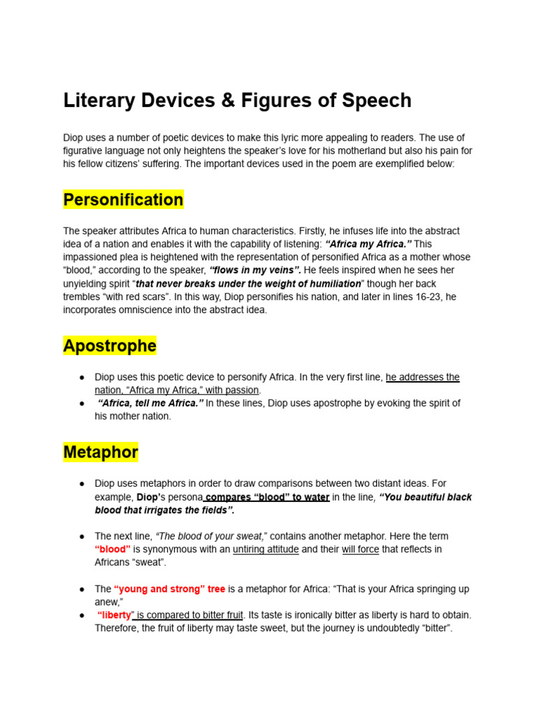 Literary Devices & Figures of Speech | PDF | Slavery | Imperialism
