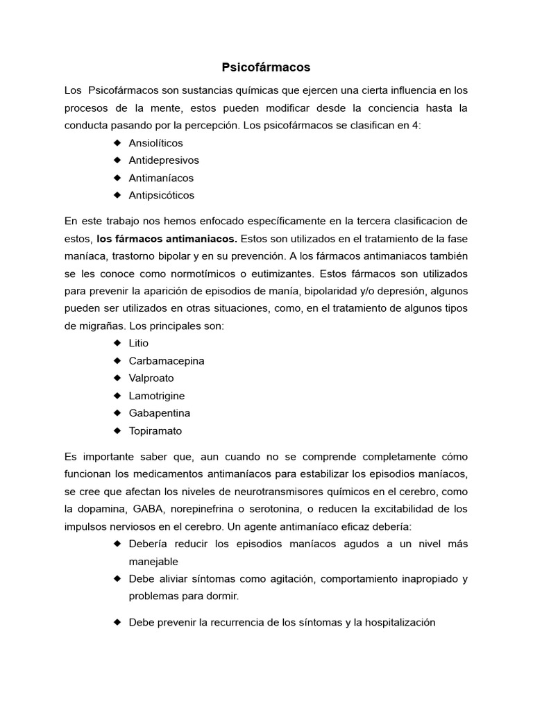 Psicofármacos - Plenur | PDF | Farmacología | Drogas