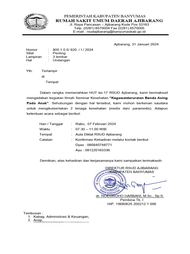 Undangan Seminar HUT tgl.07 Februari 2024 | PDF