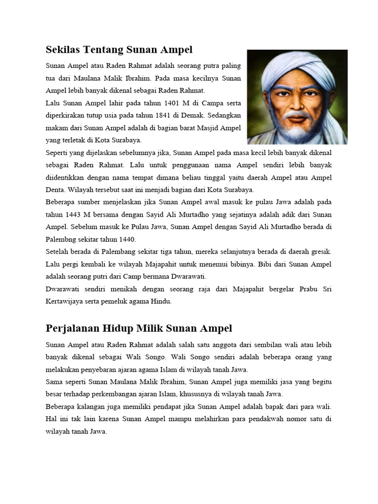 Sekilas Tentang Sunan Ampel | PDF