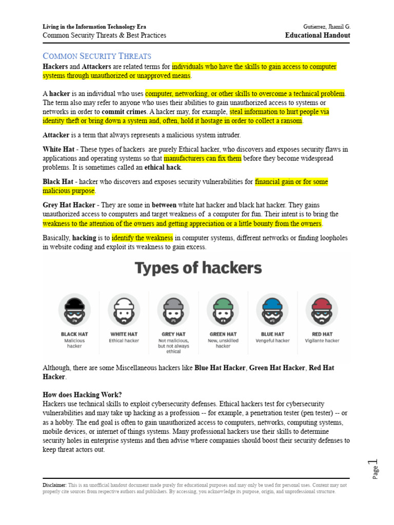 Common Security Threats And Best Practices Download Free Pdf Security