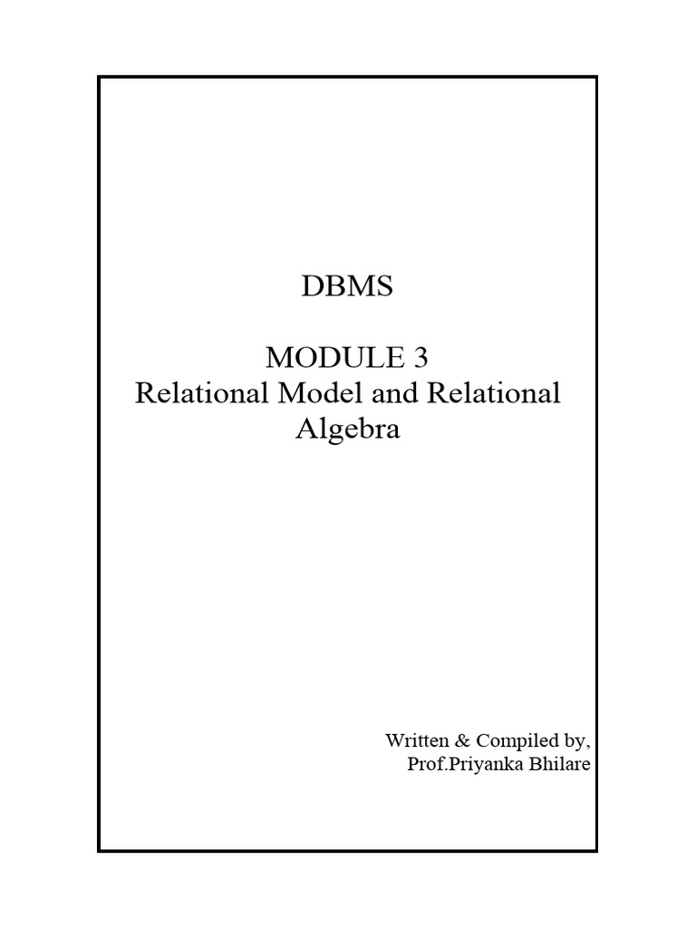 DBMS Module3 | PDF
