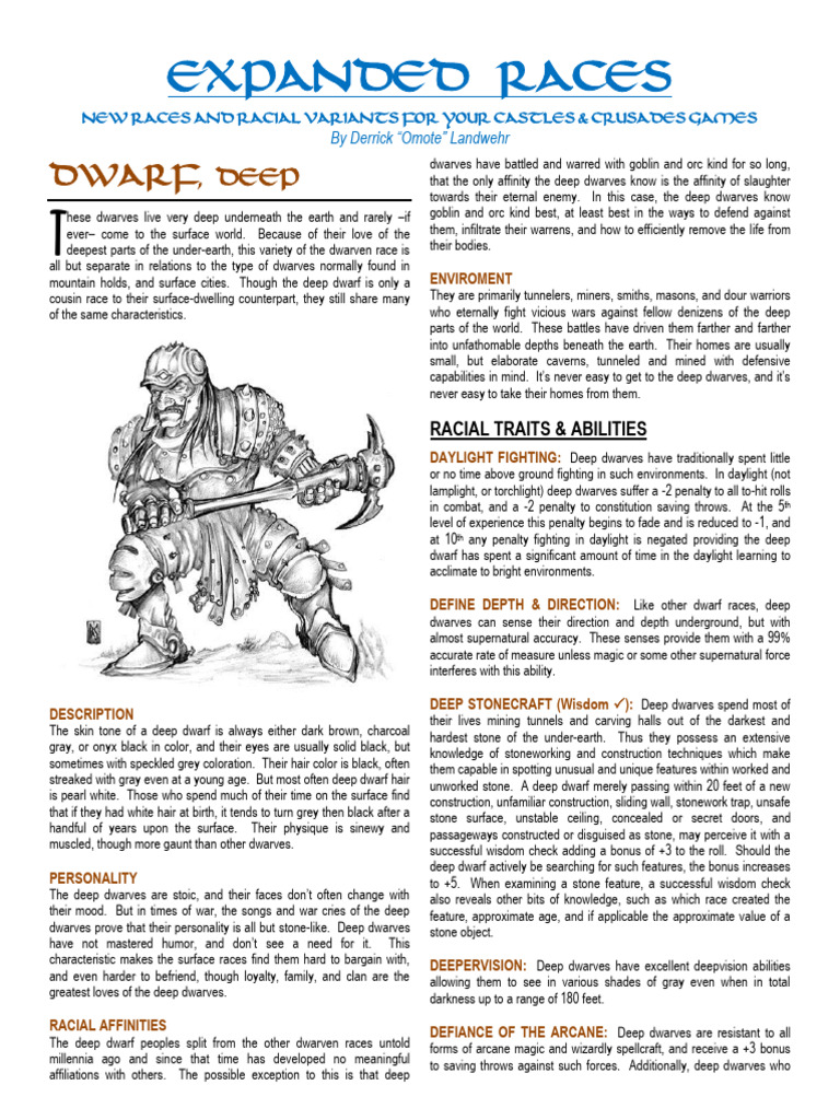C - C Expanded Races | PDF | Elf (Dungeons & Dragons) | Dwarf (Dungeons ...