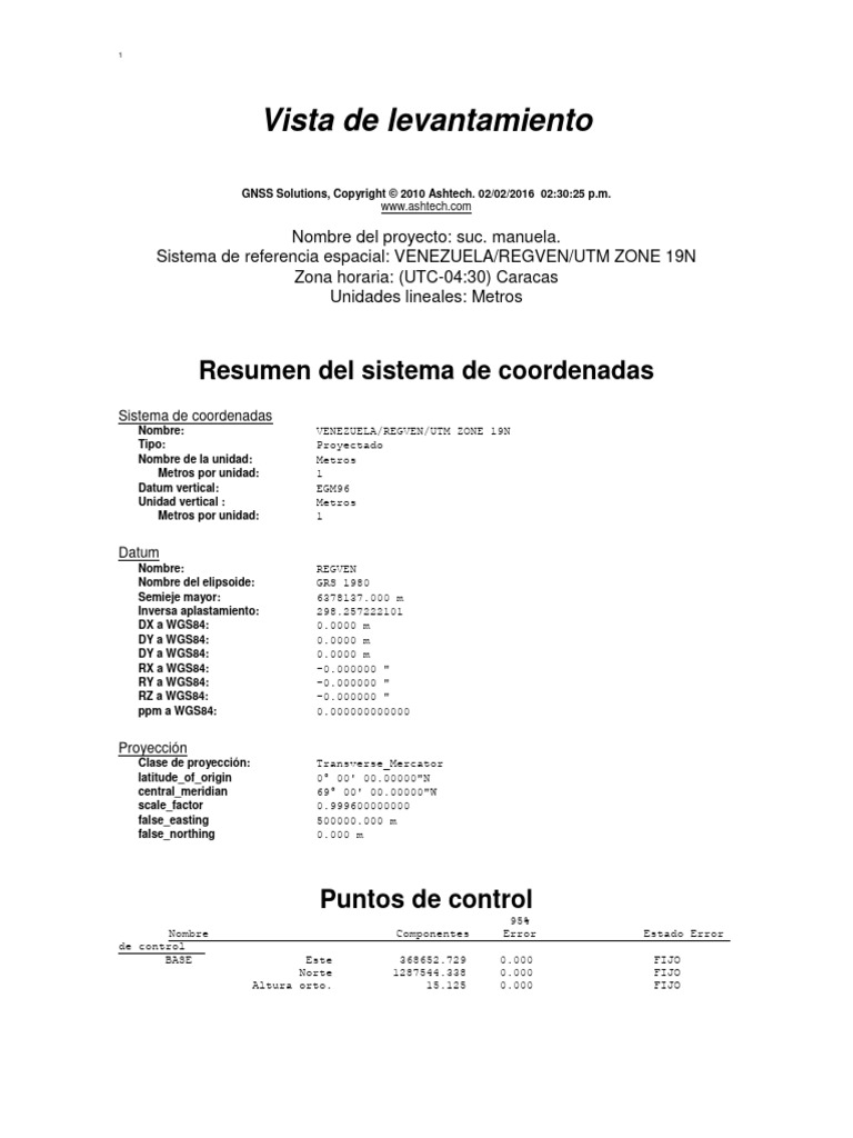Informe de Coordenadas GNSS | PDF | Metrología | Geofísica