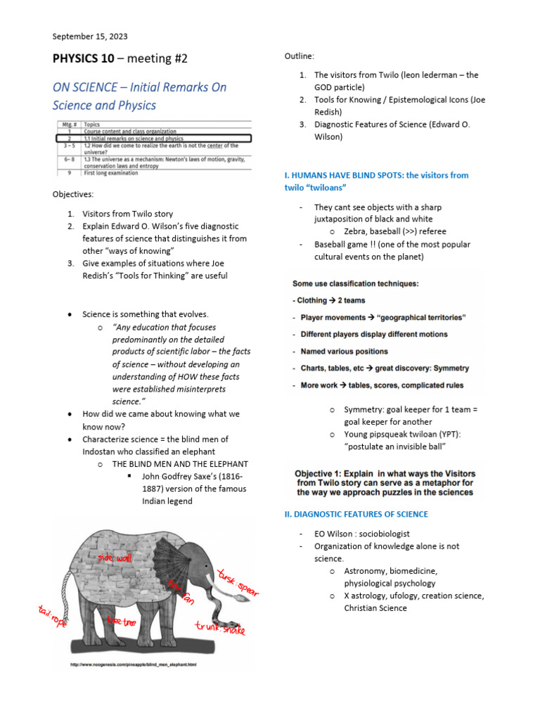ON SCIENCE - Initial Remarks On Science and Physics Notes | PDF ...