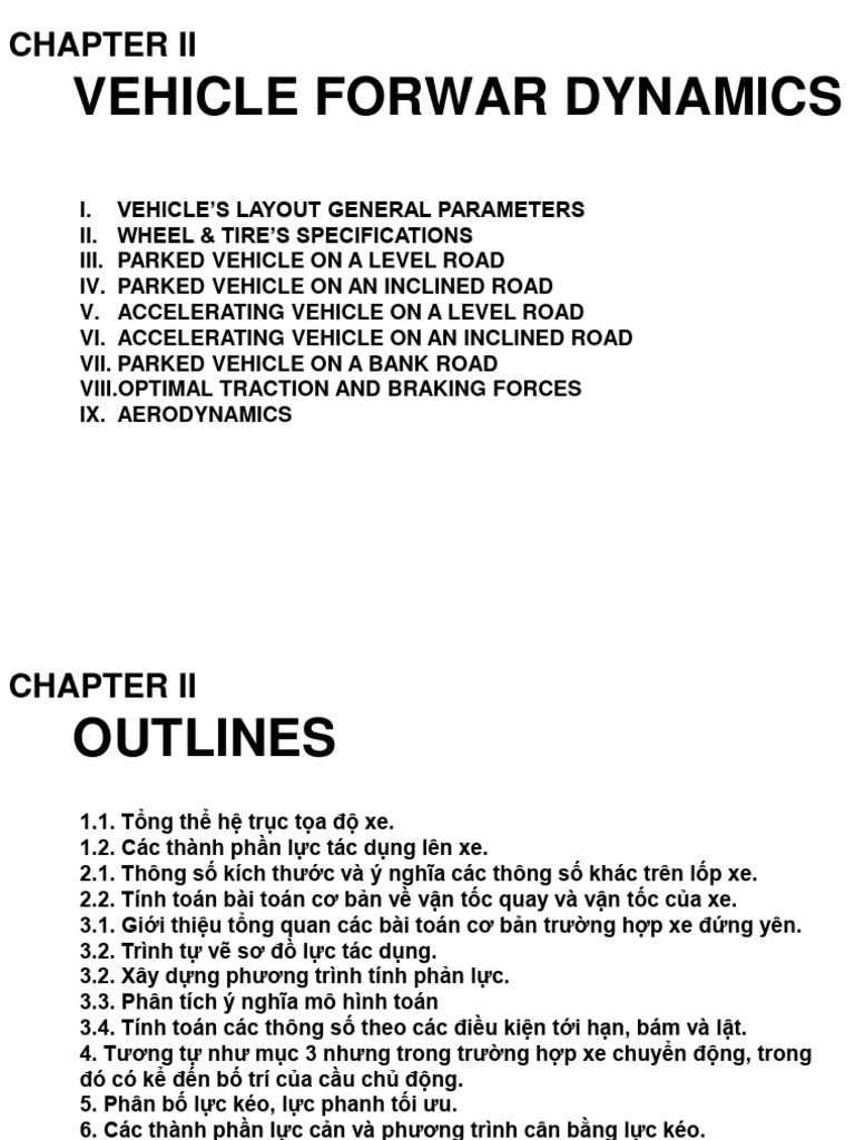 Chapter II - Vehicle Forward Dynamics | PDF