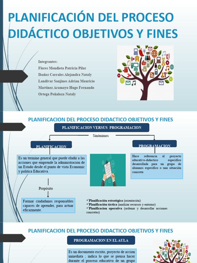 Planificación Del Proceso Didáctico Objetivos y Fines | PDF ...