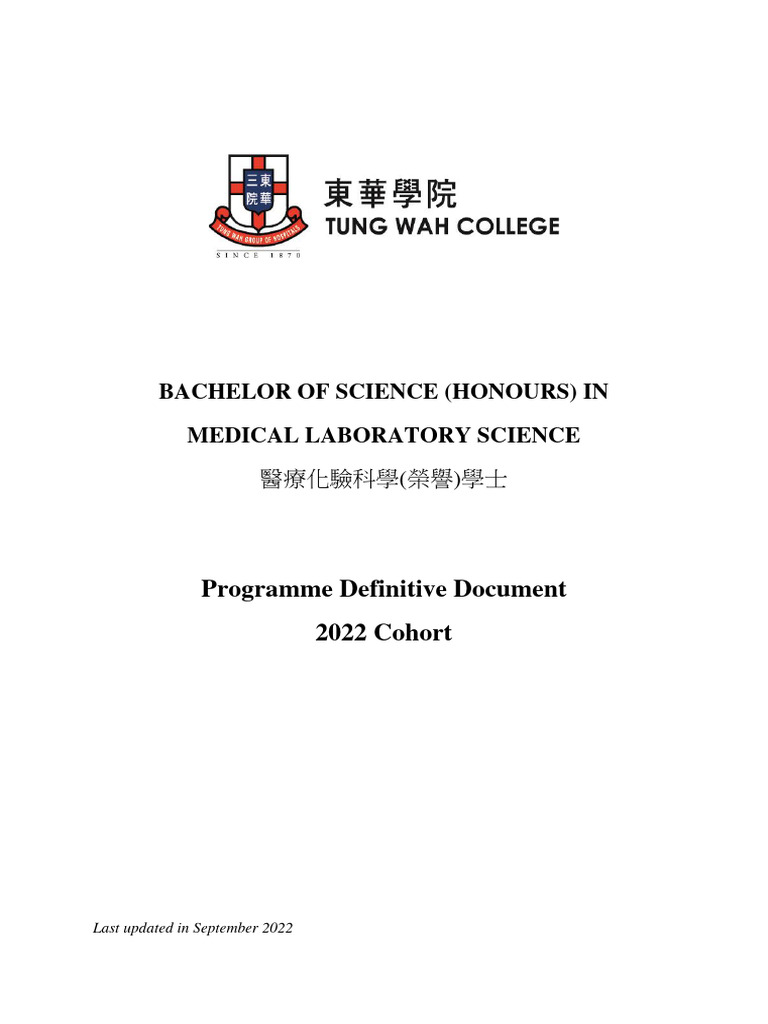 PDD BSC MLS 2022 Cohort 2023013 | PDF | Medicine | Pathology