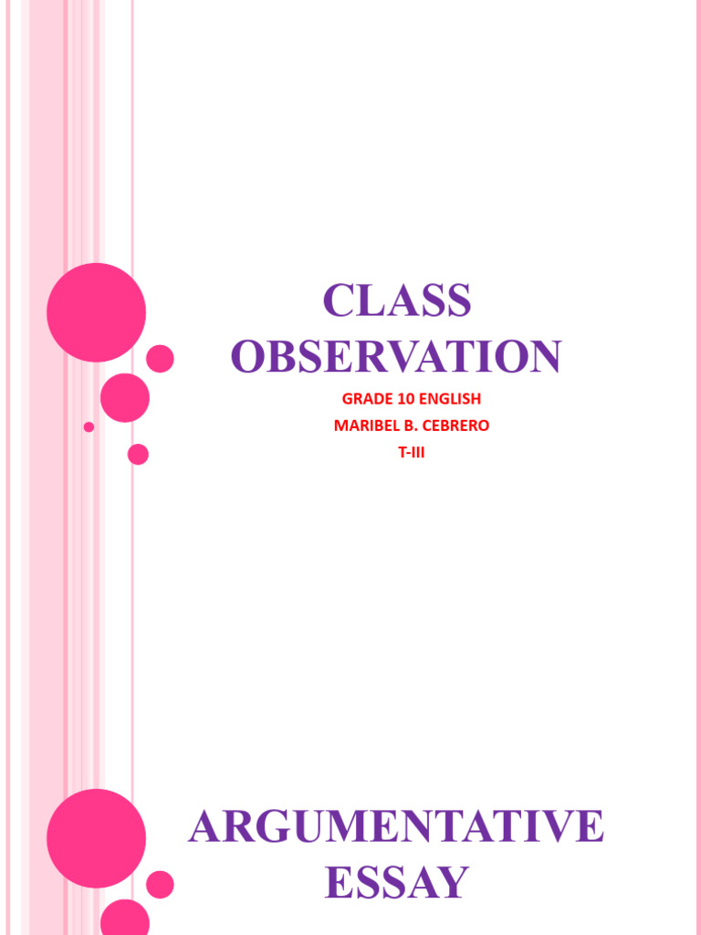 Argumentative Essay Powerpoint For Co 3 | PDF | Essays | Argument