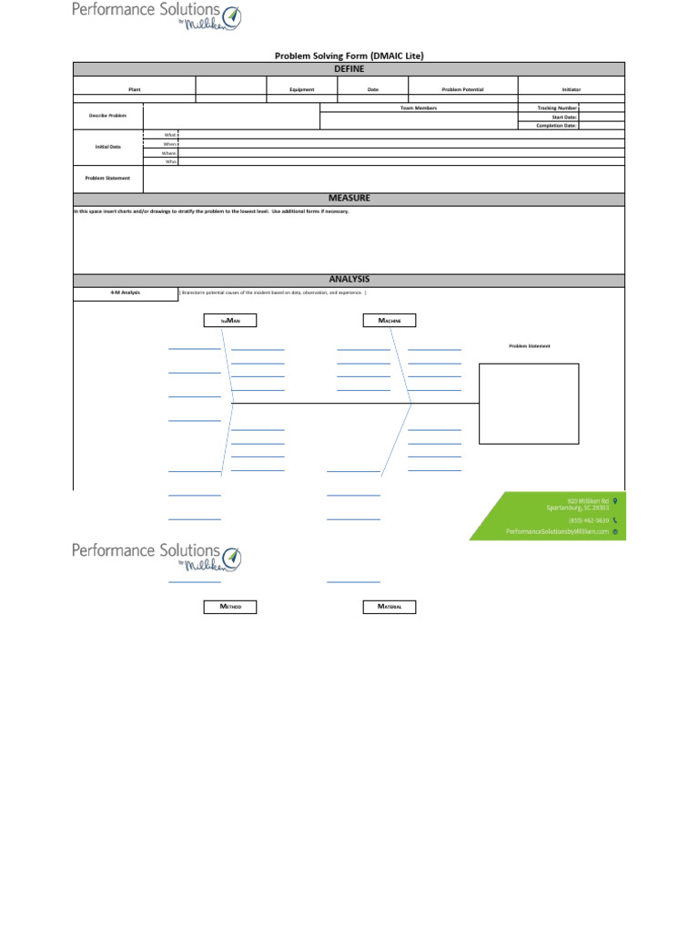 Dmaic Problem Solving Templates Pdf Cognitive Science