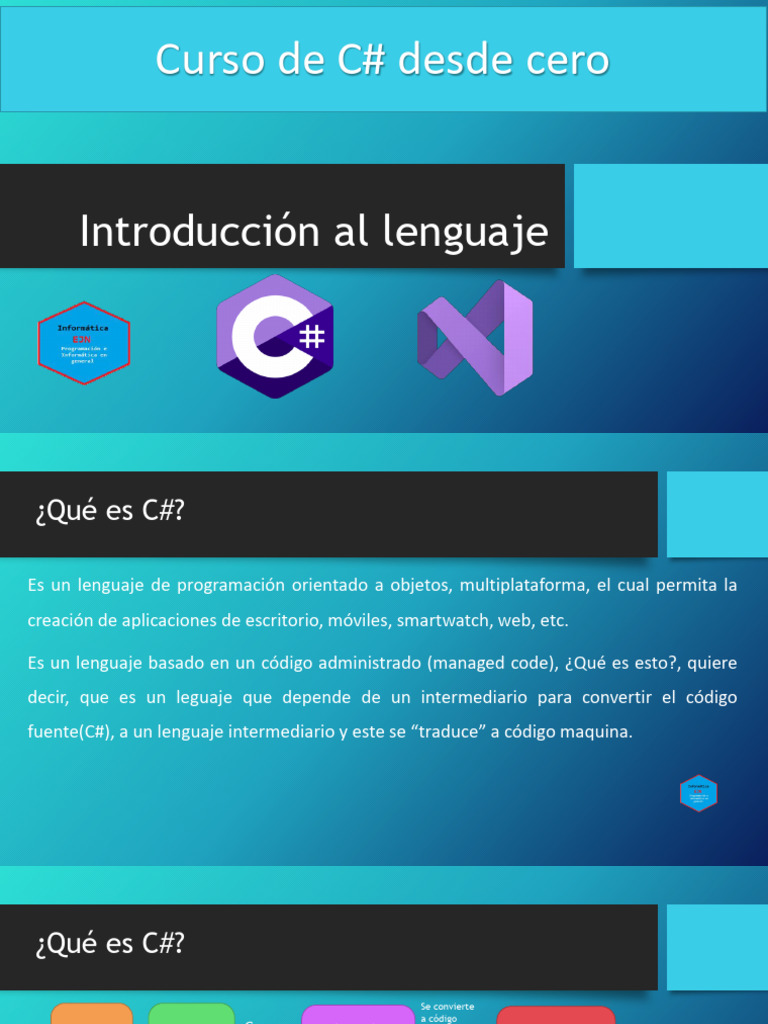 Introducción Al Lenguaje C# - Informática EJN | PDF | Interfaces gráficas de usuario | C Sharp ...
