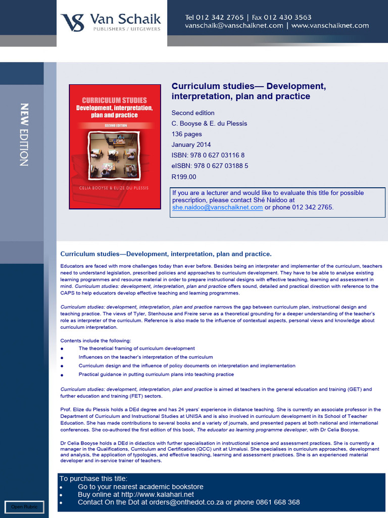 Curriculum Studies Pamphlet With EISBN | PDF | Curriculum ...