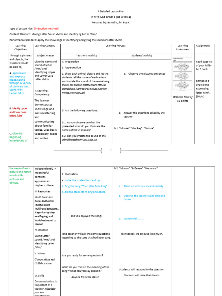 MTB-A-Detailed-Lesson-Plan Q1WEEK4 | PDF