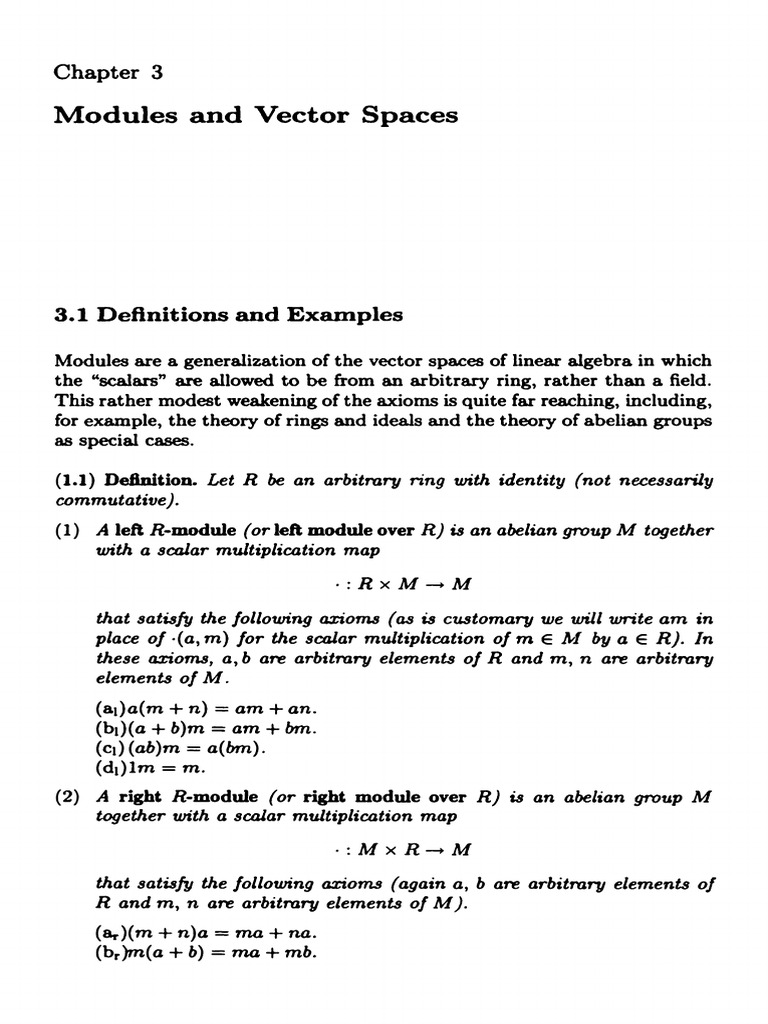 Alge III - Unit3 and 4 Notes-Modules Over PID | PDF | Module ...