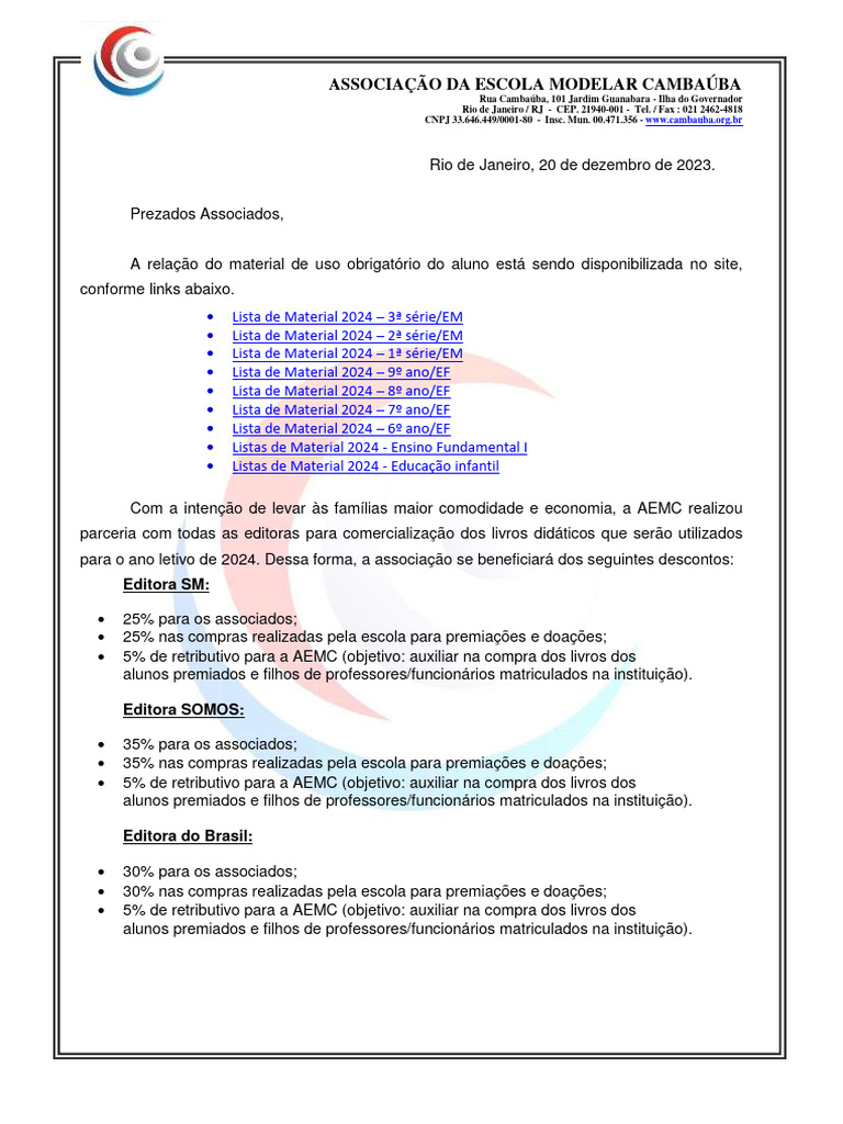Associação Da Escola Modelar Cambaúba: Editora SM | PDF