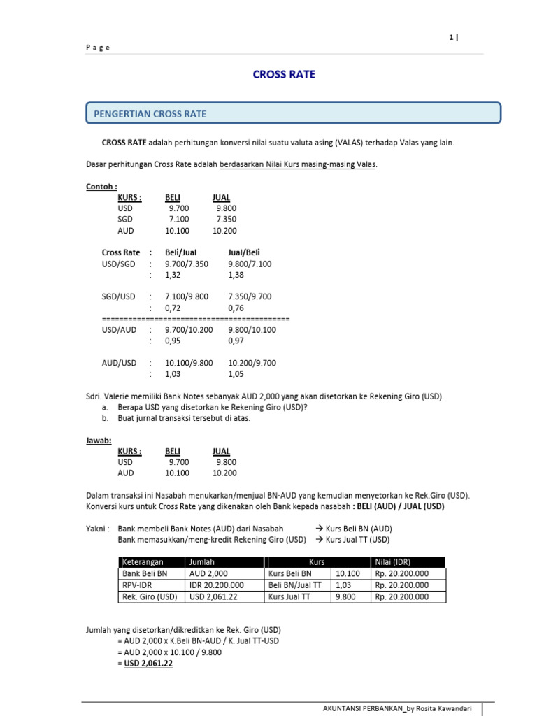Pengertian dan Contoh Cross Rate | PDF