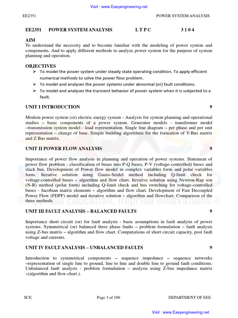 Power System Analysis Overview | PDF | Electric Power System | Electric ...