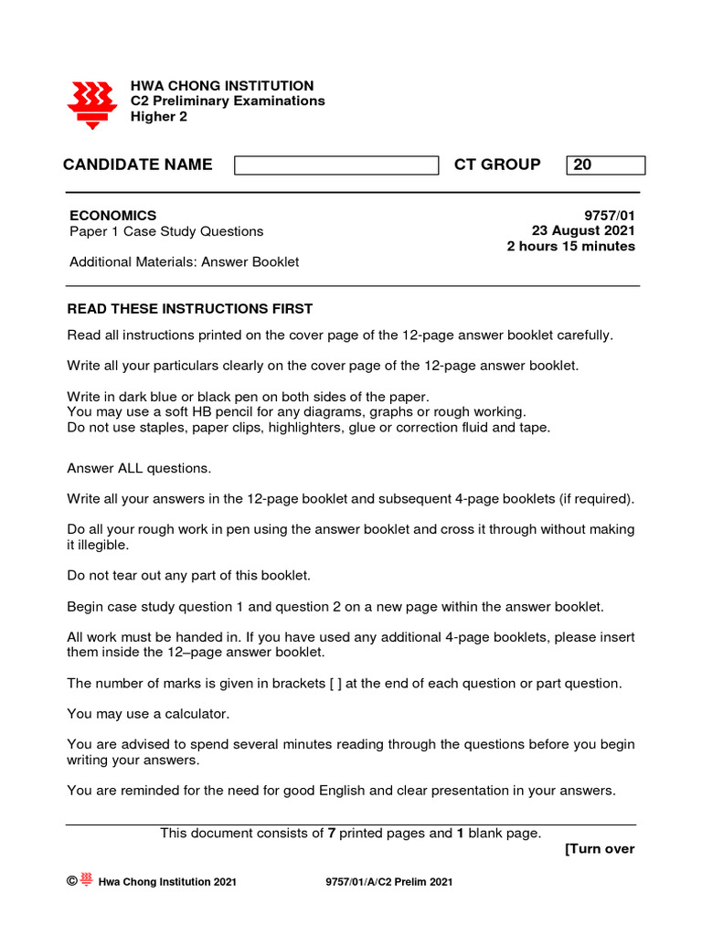 2021 H2 Economics Paper 1 Case Study | PDF | Economic Growth | E Commerce