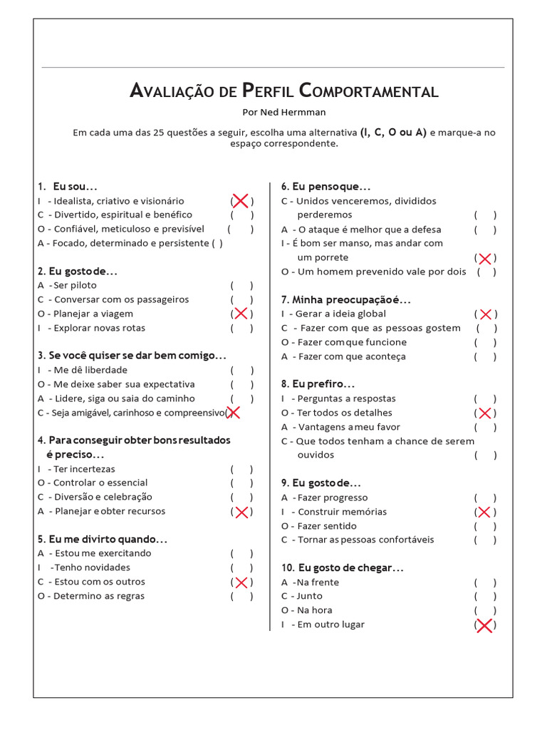 Teste - Perfil Comportamental | PDF