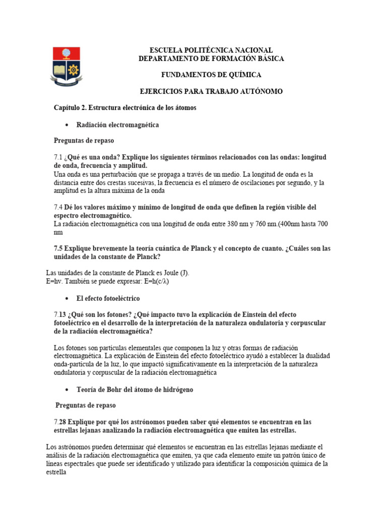 Capitulo 2. Ejercicios para Trabajo Autónomo | PDF
