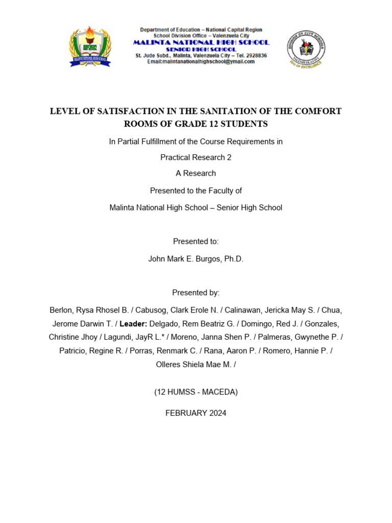 Title, Sop, Rationale, Instru pr2 v2 | PDF | Sanitation | Public Toilet