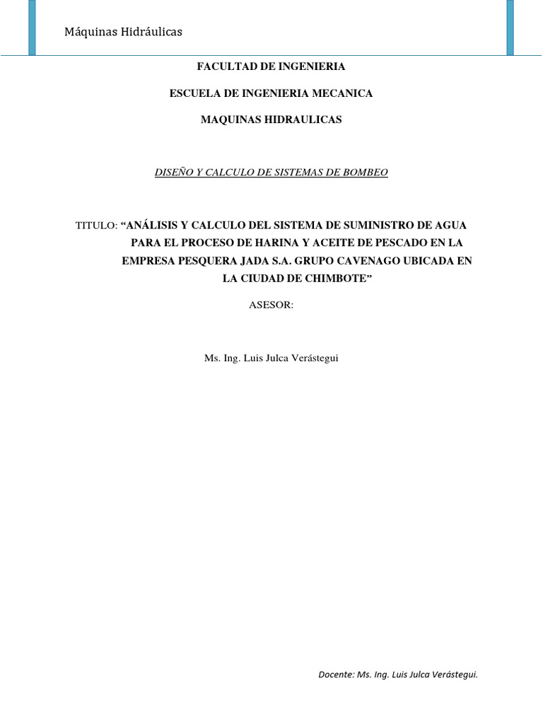 Diseño y Calculo de Sistemas de Bombeo | PDF | Bomba | Líquidos