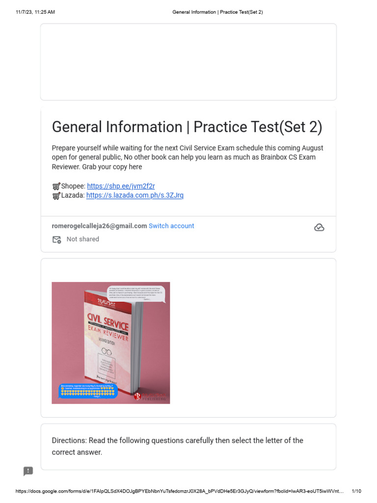 General Information - Practice Test (Set 2) | PDF | Air Pollution ...