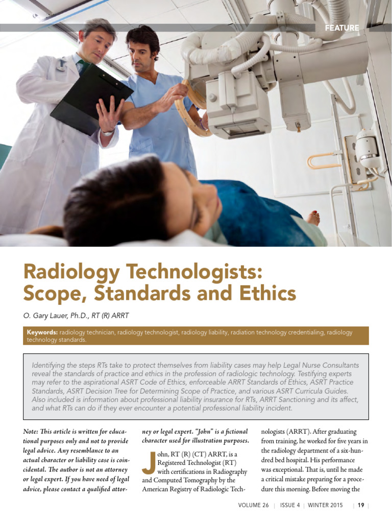 ASSIGNED READING Radiology Technologists Scope Standards and Ethics ...