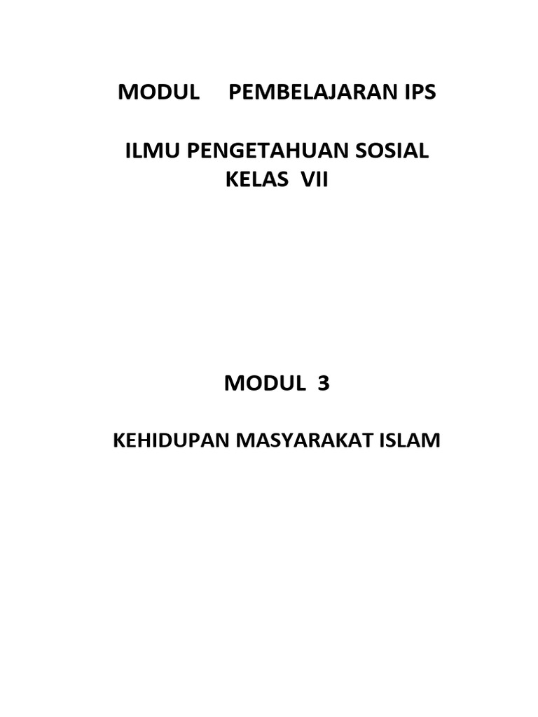 MODUL Kehidupan Sosial Pada Masa Islam | PDF