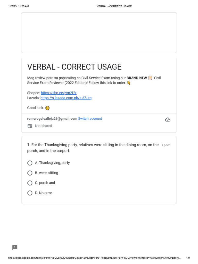 Verbal - Correct Usage | PDF