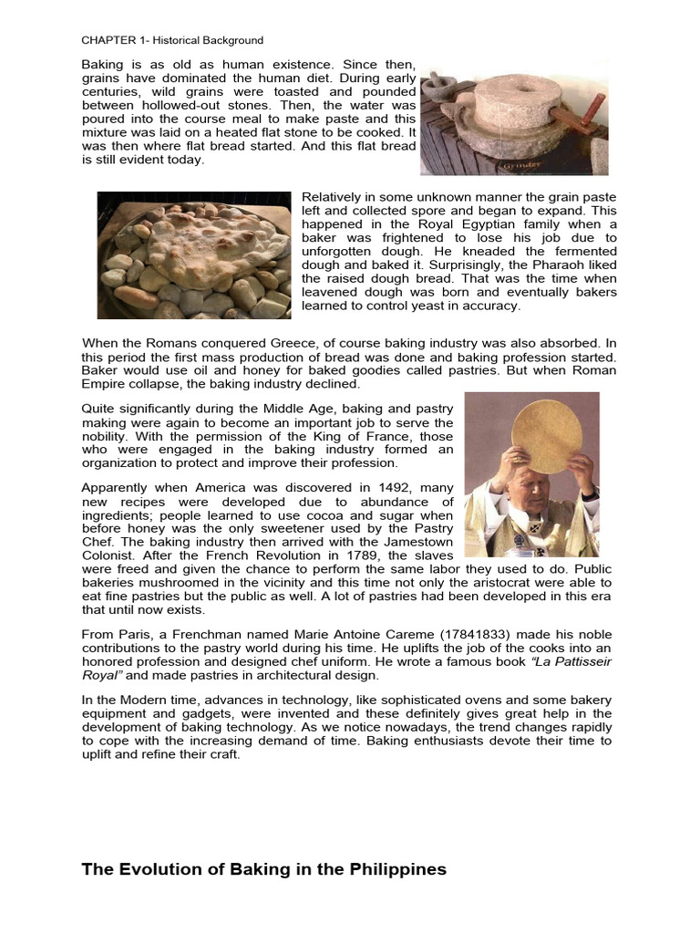 CHAPTER 1 - Historical Background | PDF | Breads | Baking