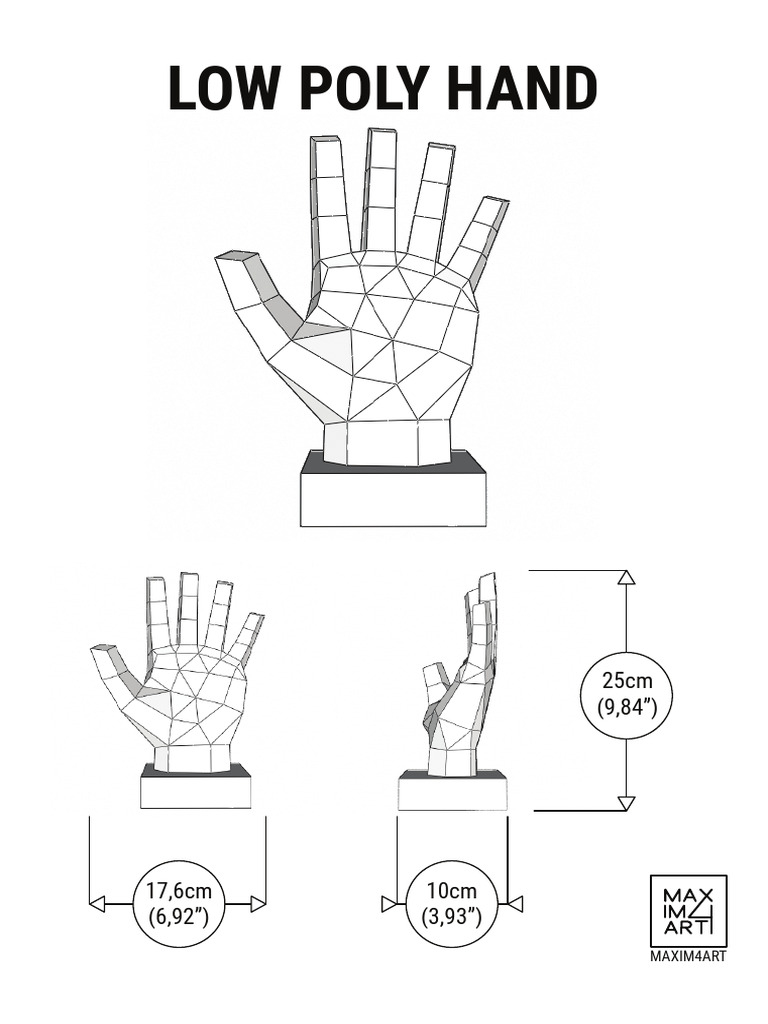 Low Poly Hand | PDF | Printing Materials | Paper
