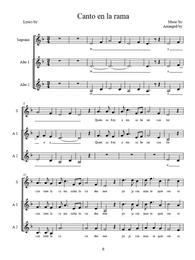 Canto en La Rama - Score | PDF