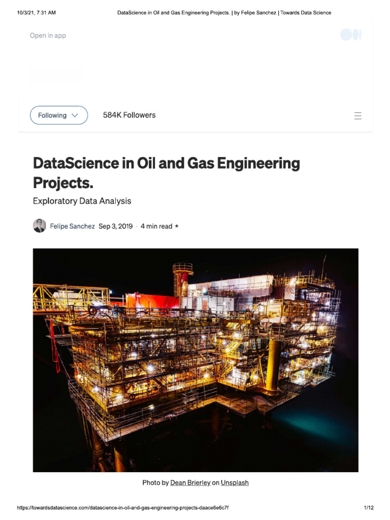 DataScience in Oil and Gas Engineering Projects. | PDF