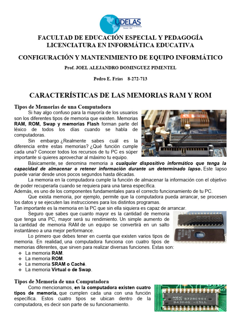 Memorias Ram y Rom | PDF | Memoria de acceso aleatorio | Memoria de sólo lectura