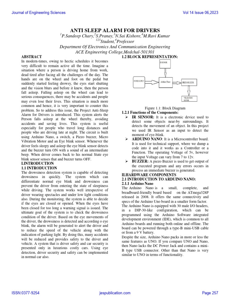 Anti Sleep Project | PDF | Infrared | Arduino