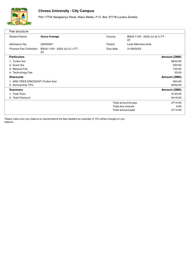 Student All Invoices | PDF
