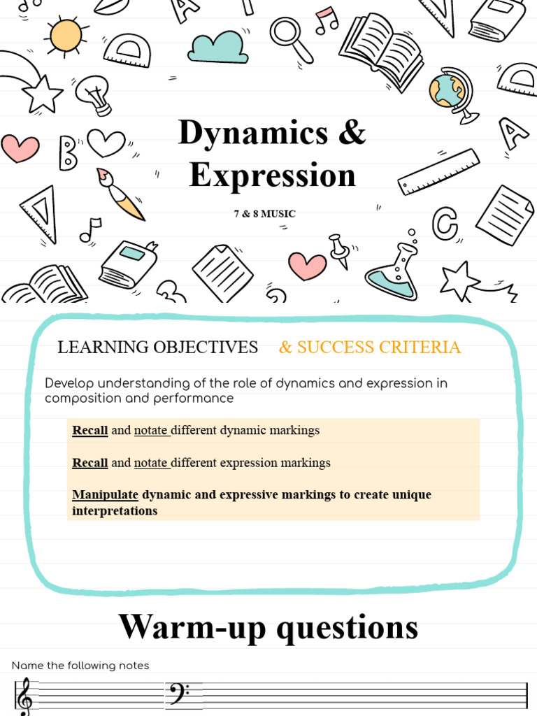 Year 7 & 8 - Music - Lesson 9 - Dynamics & Expression | PDF | Tempo ...