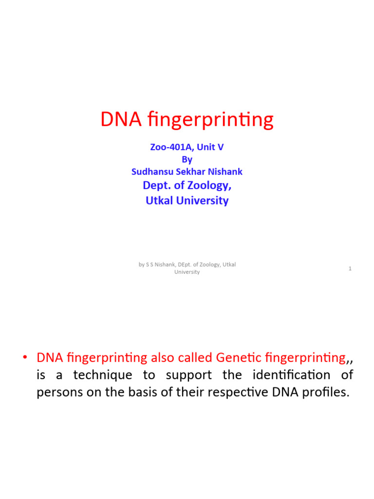 DNA Fingerprinting 2021 | PDF | Microsatellite | Dna Profiling