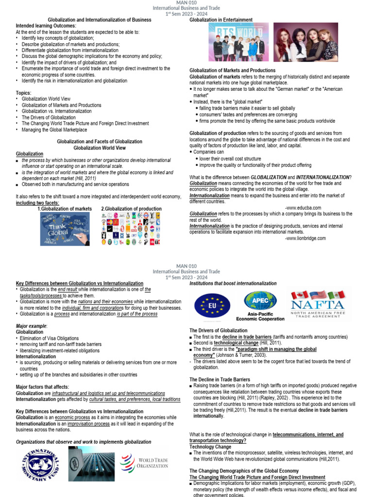 Globalization vs. Internationalization Explained | PDF | Foreign Direct ...