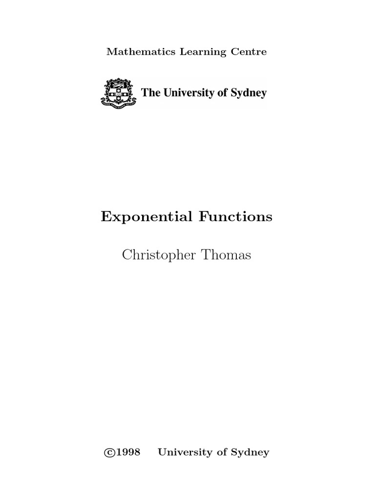 Exponential Functions | PDF | Exponential Function | Function (Mathematics) Exponential Functions | PDF | Exponential Function | Function (Mathematics)