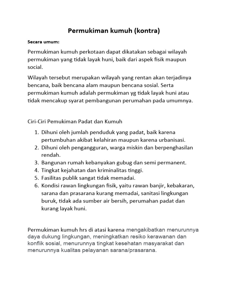 Permukiman Kumuh | PDF