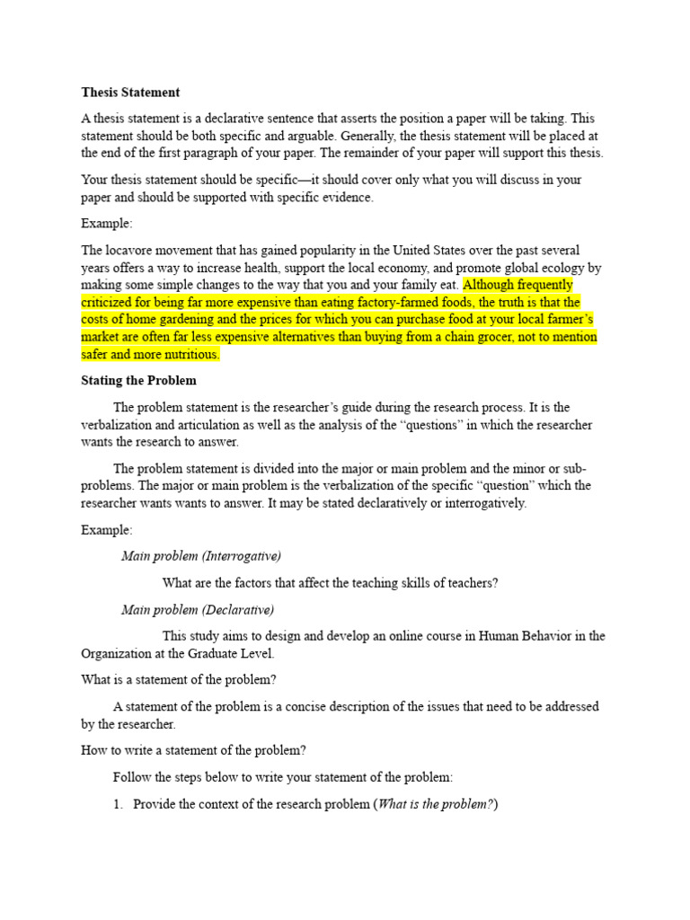 Crafting Effective Thesis Statements | PDF | Hypothesis | Experiment
