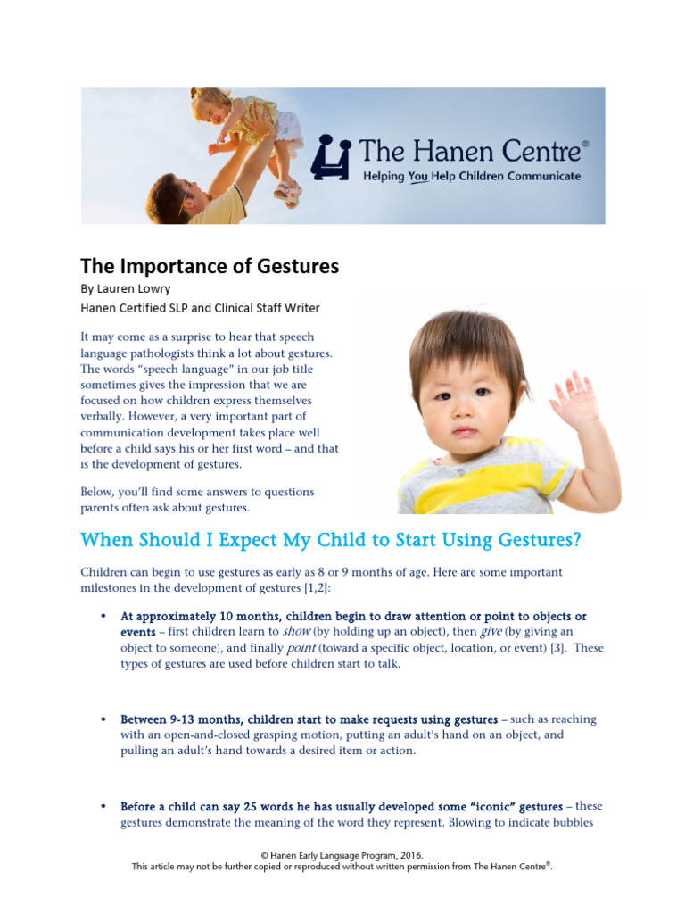 The Importance of Gestures | PDF | Gesture | Speech
